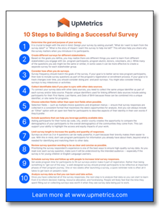10 Steps to Building a Successful Survey - Tipsheet | UpMetrics
